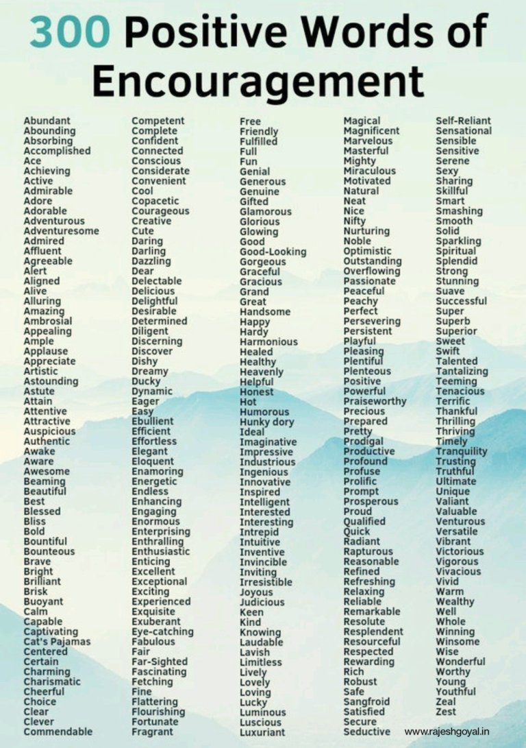 300 positive words of encouragement…. – Rajesh Goyal